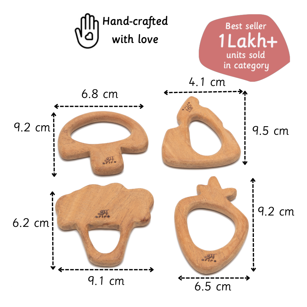 Buy Best Wooden teethers for babies Online India| Organic Neem Wood