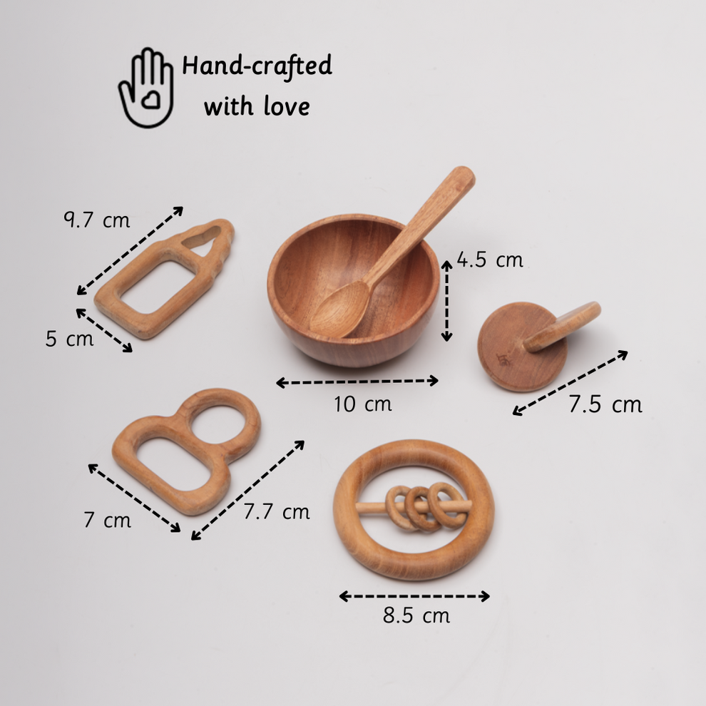 Neem Montessori Kit|Safe Wooden Toys for Infants 3-6Months Ariro