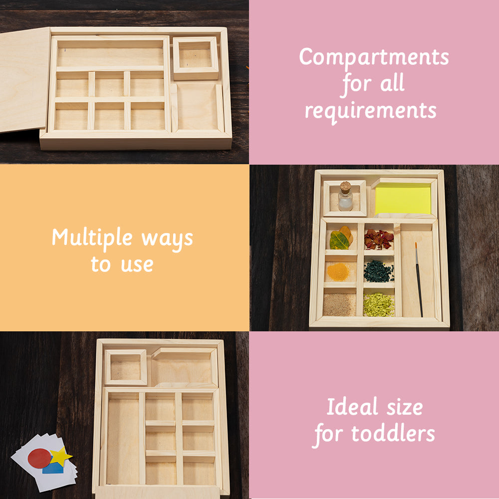 Montessori Art box Or Gluing box| Craft and art Storage for toddlers
