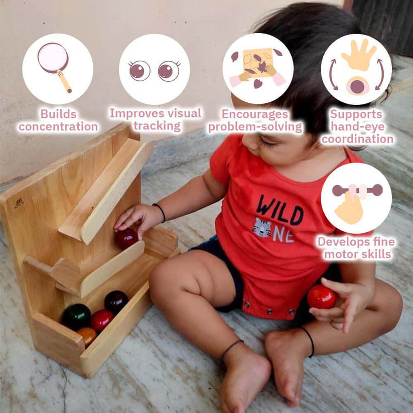 Wooden Slider toy|Montessori Tracking Toys India|Buy Wooden toys Ariro